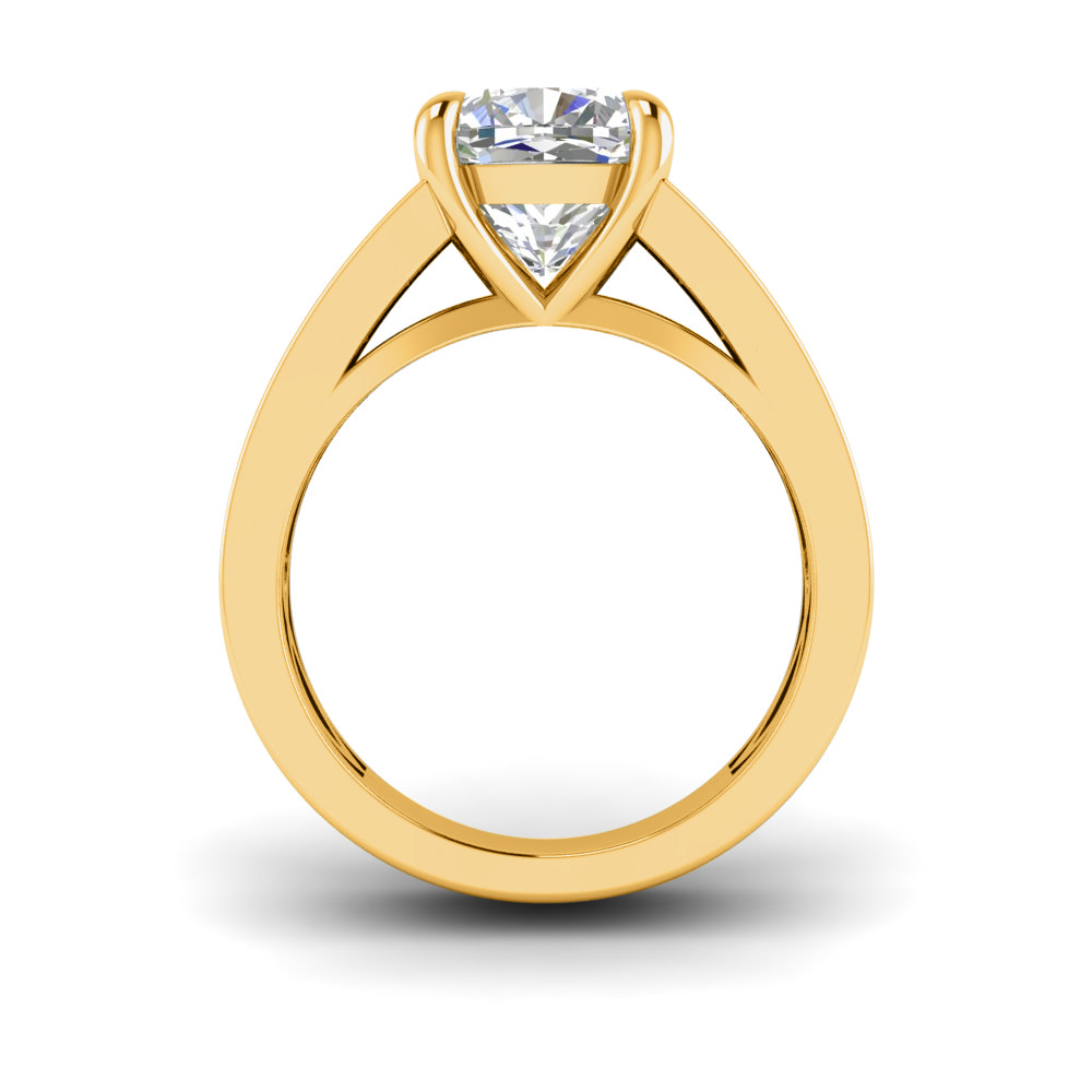 5 Ct Elongated Cushion Lab Diamond Wide Band Channel Set Engagement Ring