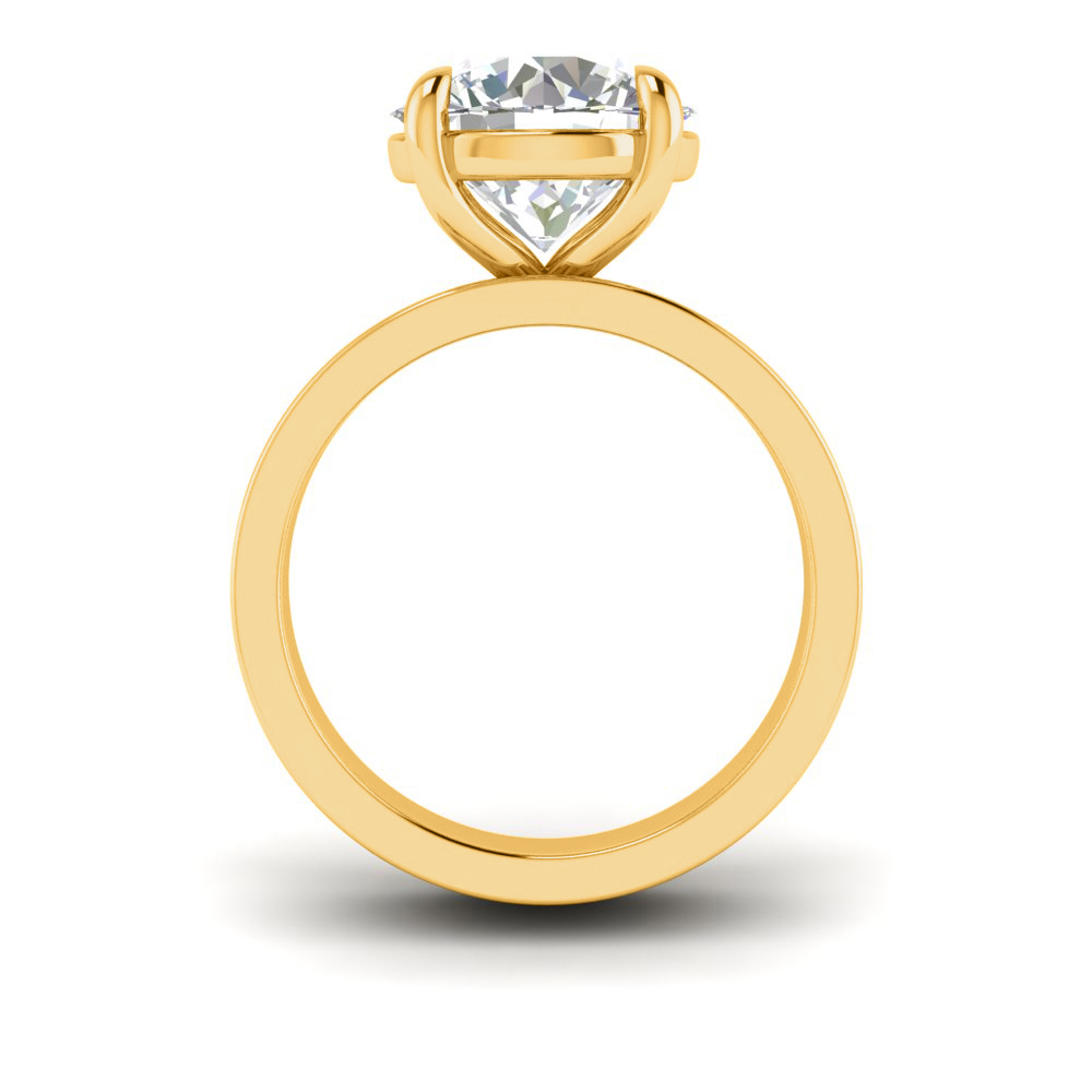 2 Ct Round Moissanite Solitaire Engagement Ring with Wide Bands